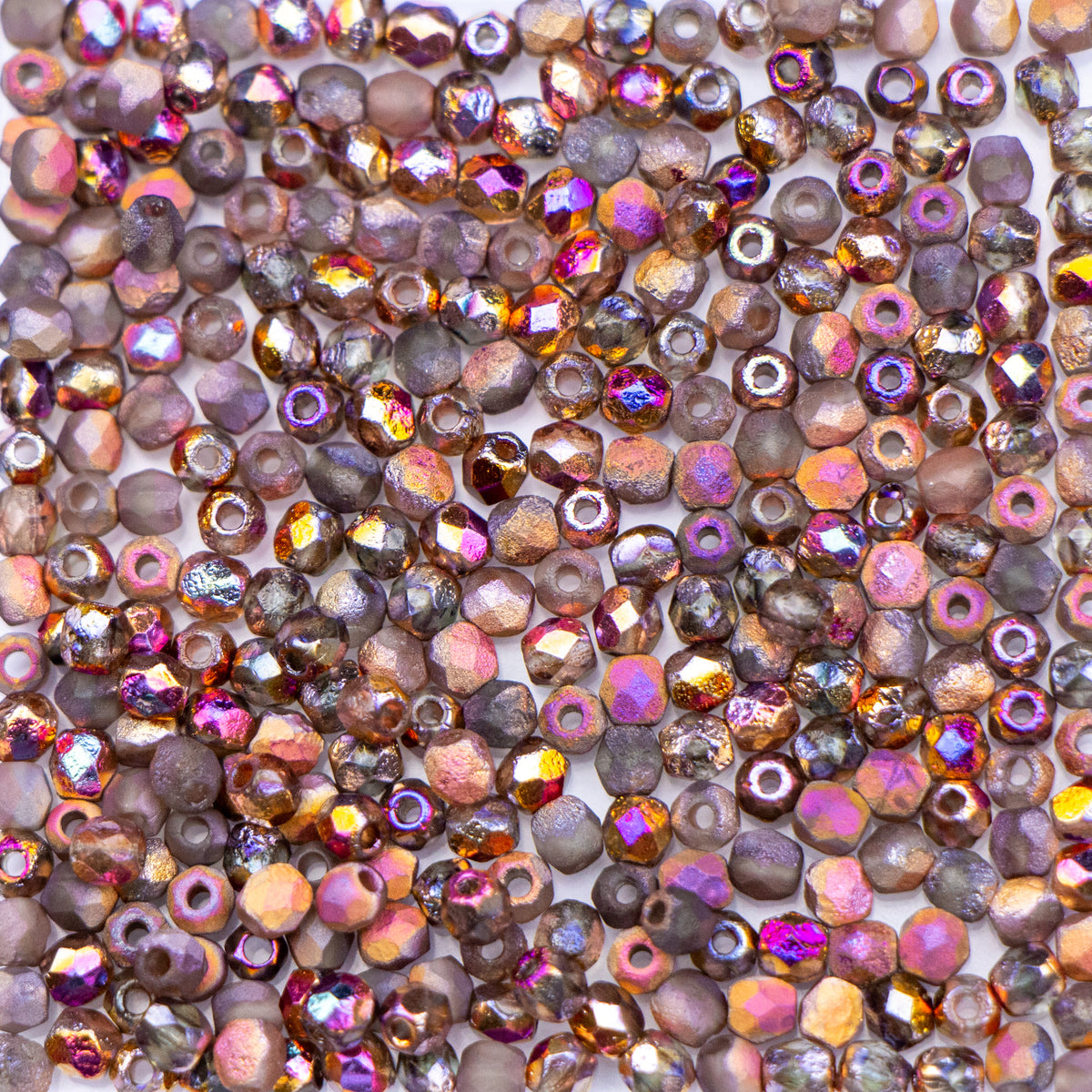 3mm FIRE POLISHED Bead - Crystal Etched Sunset Full — That Bead Lady