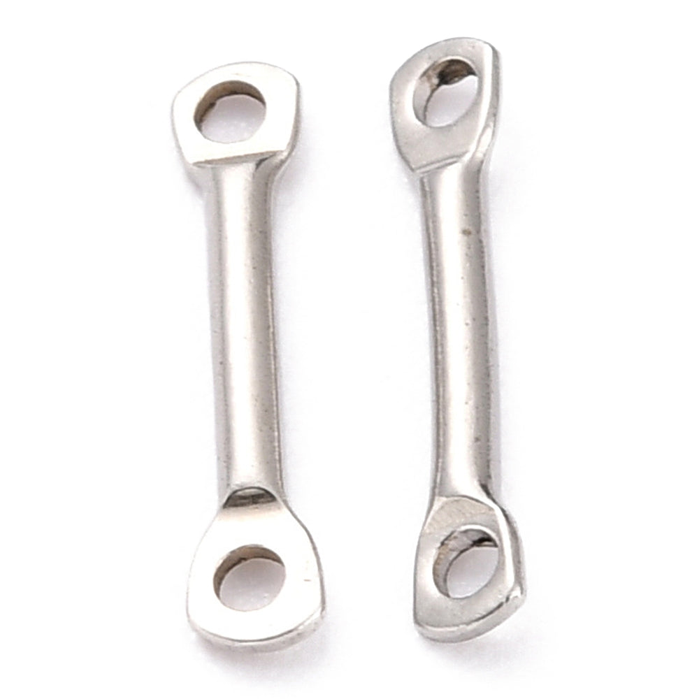 1mm x 12mm Bar Connectors - Stainless Steel — That Bead Lady