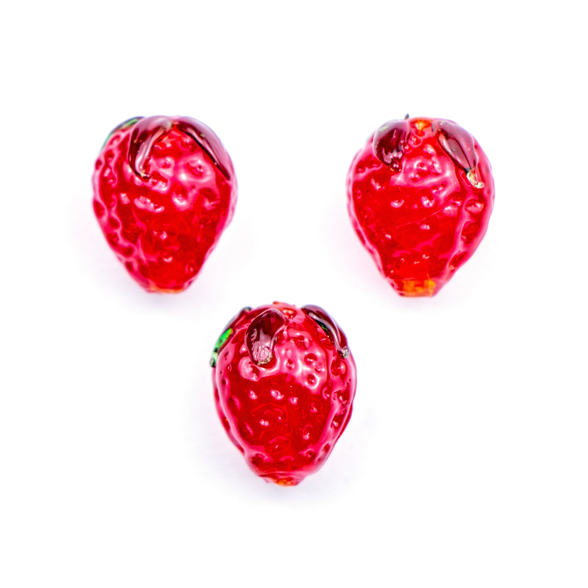 15mm x 12.5mm Lampwork Strawberry Bead — That Bead Lady