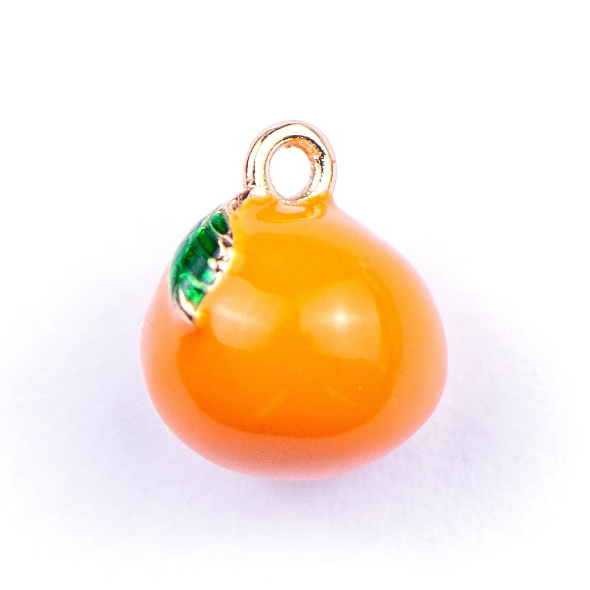11mm x 13mm Orange Charm - Enamel and Base Metal — That Bead Lady