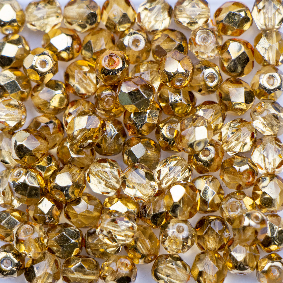 6mm FIRE POLISHED Bead - Crystal Apricot Metallic Ice — That Bead Lady