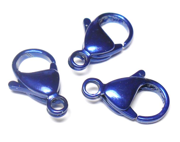 15mm Stainless Steel Lobster Clasp - Cobalt — That Bead Lady
