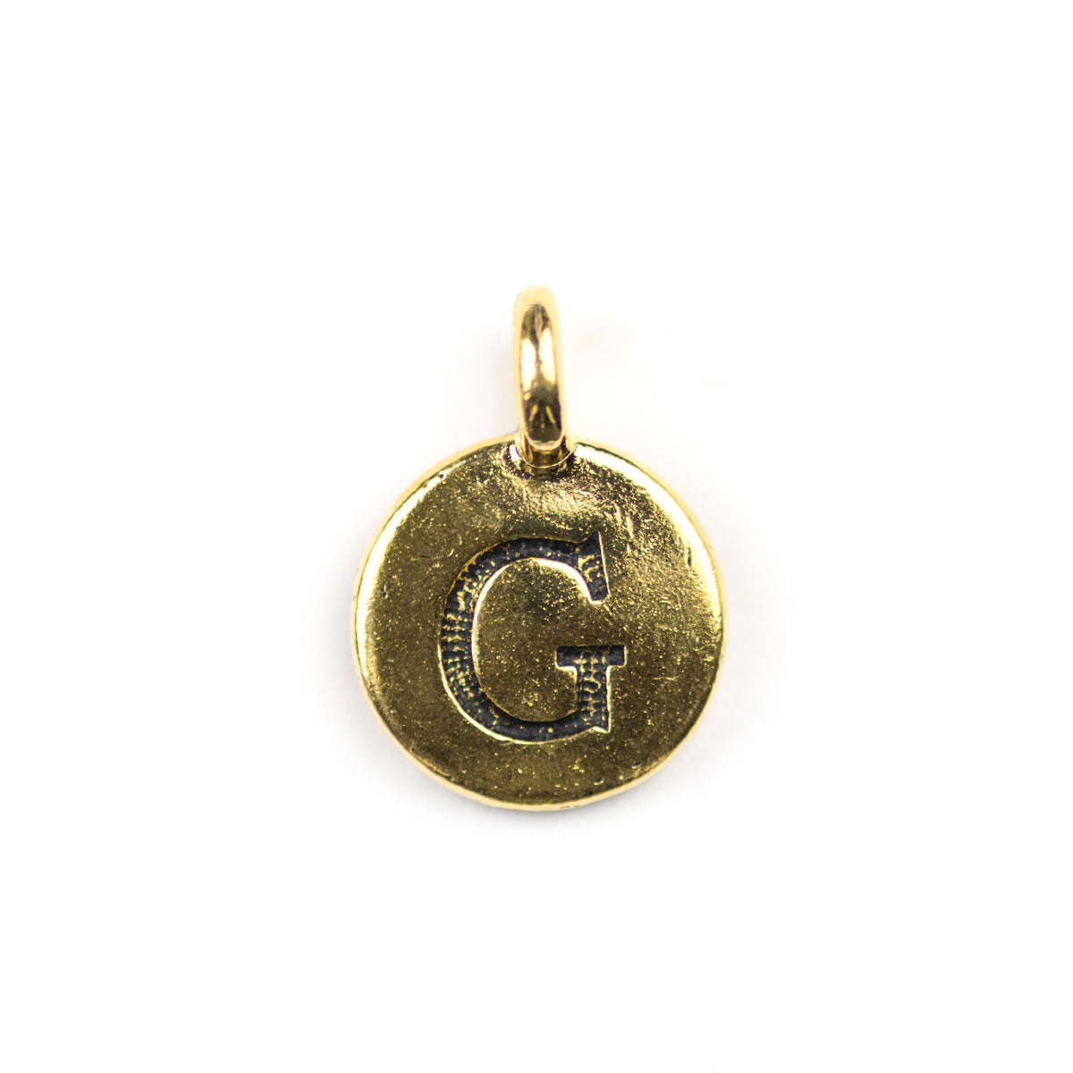Letter "G" Charm - Antique Gold Plate — That Bead Lady